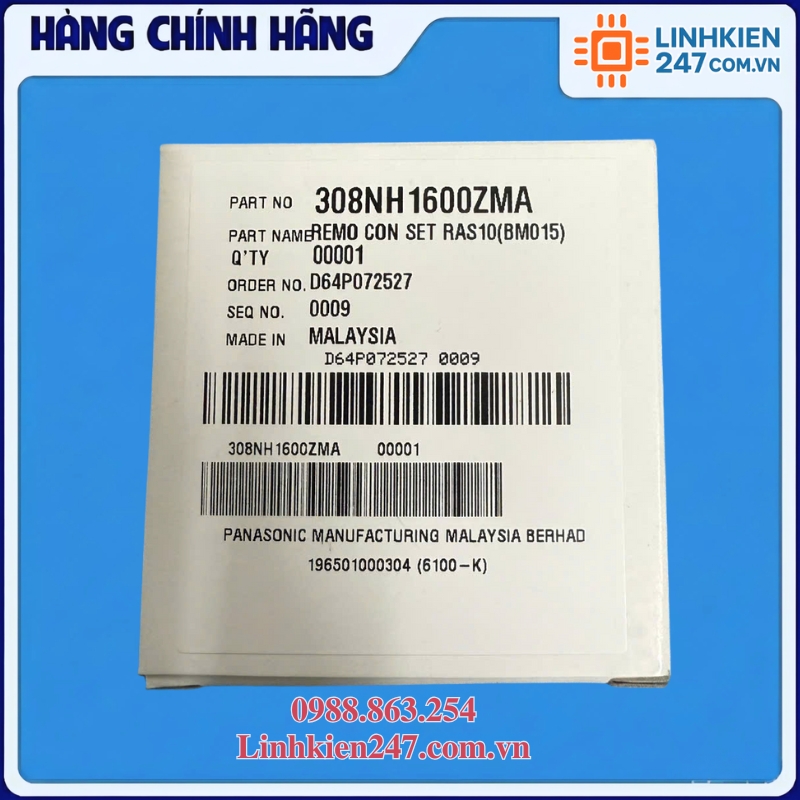Điều Khiển Từ Xa Panasonic F-308NH Mã 308NH1600ZMA Chính Hãng